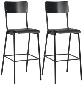 Barové židle 2 ks černé masivní překližka a ocel,  280081 HangarStore.cz