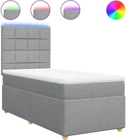 Box spring postel s matrací světle šedá 90x200 cm textil 3293463