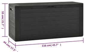 vidaXL Marketos Zahradní úložný box antracitový 116 x 44 x 55 cm