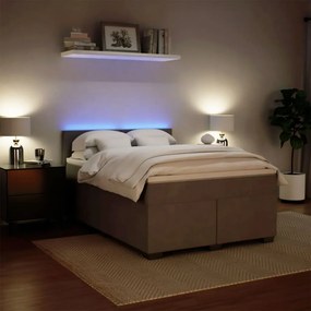 Box spring postel s matrací světle šedá 140x190 cm samet 3288600