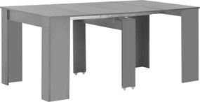 vidaXL Rozkládací jídelní stůl s vysokým leskem 175 x 90 x 75 cm [283730] Barva: Šedá