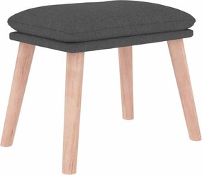 Houpací křeslo s podnožkou tmavě šedé textil 3097705