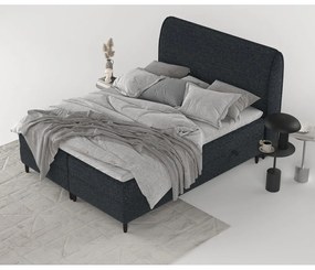 Černá boxspring postel s úložným prostorem 140x200 cm Melba – Maison de Rêve