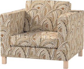 Potah na křesko IKEA Karlanda, krátký barva béžová látka pletený vzor, vzorované