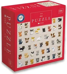 INTERDRUK Puzzle se samolepkami Kočky / 250 dílků / rozměr 48 × 33 cm