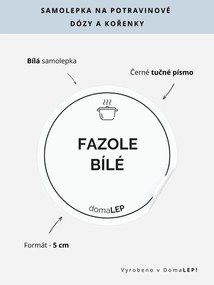 FAZOLE – bílá samolepka na dózu, tučné písmo, 5 cm | DomaLEP