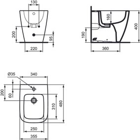 Ideal Standard i.life S - Stojací bidet, bílá T459501