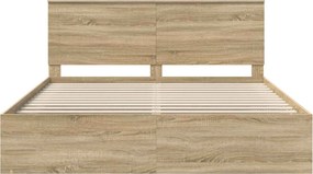 Rám postele s čelo Sonoma 200 x 200 cm Masivní borové dřevo 3409311