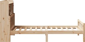 Postel s knihovnou bez matrace 90 x 190 cm masivní borovice 3322158