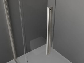 Mexen Velar L, posuvná sprchová zástěna Walk-in 100 x 200 cm, 8mm čiré sklo, broušená ocel, 871-100-003-03-97