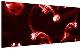 Abstraktní obraz - červené srdce (100x40cm)