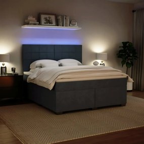 Box spring postel s matrací tmavě šedá 180x200 cm samet 3293279
