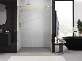 Mexen Exo, výklopné sprchové dveře 145 cm, čiré sklo, zlatá, 819-145-000-50-00