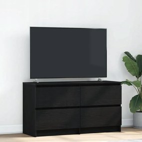 Tv Skříňka Betonově Šedá 100X35X54 Cm Kompozitní Dřevo Černá 100 cm (4 zá