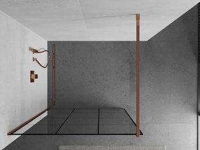 Mexen Kioto sprchová zástěna 110x200 cm 8 mm, profil růžové zlato, sklo černý vzor 1, 800-110-101-60-77