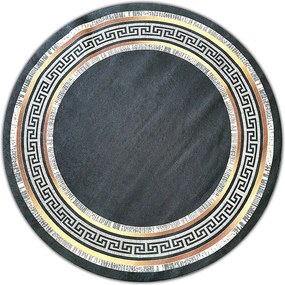 BE Koberec Porte 2228 BLACK GOLD - černý kulatý Rozměr: 80 cm