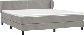 Box spring postel s matrací světle šedá 180x200 cm samet 3127385