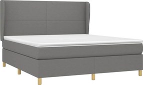 Box spring postel s matrací tmavě šedá 160x200 cm textil 3128374