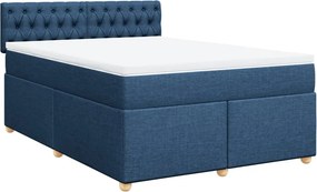 Box spring postel s matrací modrá 140x200 cm textil 3289016