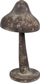 Hnědá antik plechová dekorace houba - Ø 14*27 cm