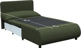 Rozkládací křeslo s úložným prostorem, zelená, FLIK