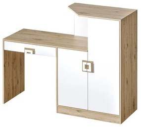Psací stůl - Komoda Niczi 120 NI11, Barva: dub světlý / bílá + dub světlý