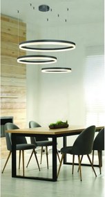 Prostorová moderní lampa 3-kroužková černá Led Halo 120W hotelová recepce