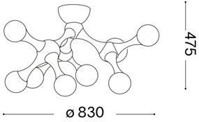 Ideal Lux - LED Přisazený lustr NODINO 9xG9/3W/230V lesklý chrom/bílá