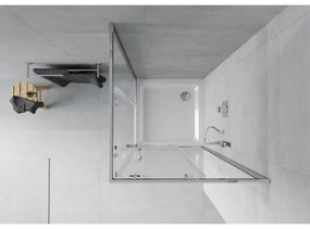 Mexen Rio čtvercový sprchový kout 70 x 70 cm, 5mm sklo, chromový profil-čiré sklo + slim sprchová vanička 5cm, 860-070-070-01-00-4010