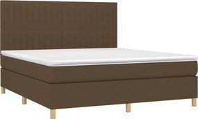 Box spring postel s matrací tmavě hnědá 160x200 cm textil 3142508