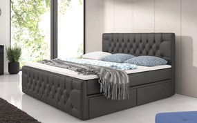 Boxspring postel SOGNARE s úložným prostorem, eko kůže Velikost postele: 120 × 200 cm, Barva EKO kůže: Šedá EKO kůže, Výběr matrace: Oboustranná…