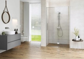Cersanit Crea, křídlové dveře do otvoru 100X200 cm (levé), 8mm čiré sklo, chromový profil, S159-001