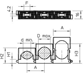 Příchytka řadová OBO 2037 6-13 LGR d=6-13mm 2250136