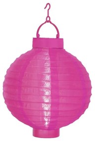 Růžový venkovní solární LED lampion Star Trading, ø 20 cm