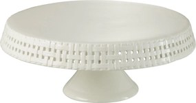 Bílý keramický podnos na noze Hella White L - Ø 34*14cm