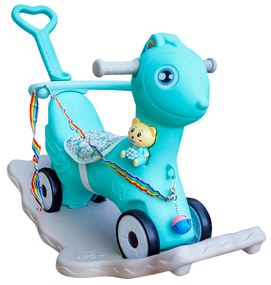 Aga4Kids Plastový houpací koník 2v1 DS3803 Modrý