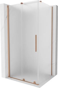 Mexen Velar, sprchový kout s posuvnými dveřmi 110 x 70 cm, 8mm sklo námraza, měděná matná, 871-110-070-31-65