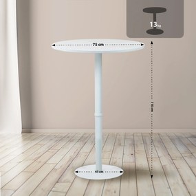 Barový stůl Hereford 75 cm - bílá/bílá