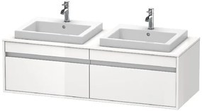 Duravit Ketho - Umyvadlová skříňka 426x1400x550 mm, 2 zásuvky, lesklá bílá KT6797B2222