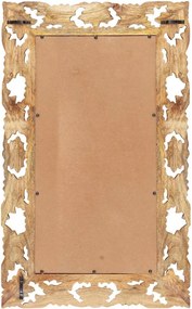 Ručně vyřezávané zrcadlo hnědé 80 x 50 cm masivní mangovník 321639