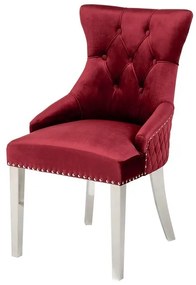 Designová židle Queen Lví hlava samet červená