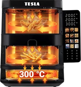 TESLA AirCook TrioZone Q636 XXL - multifunkční třízónová digitální horkovzdušná fritéza