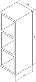 Sapho Sapho, ESPACE otevřená policová skříňka 20x60x22cm, bílá (ESP140), ESC140-3030