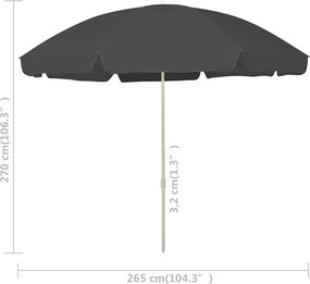 Plážový slunečník antracitový 300 cm 314710