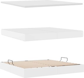 Postel s úložným prostorem a matrací Bílá 200 x 200 cm 3370179