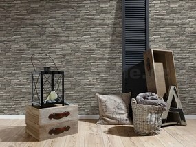 Vliesové tapety na zeď Wood´n Stone 95833-1, kámen hnědý, rozměr 10,05 m x 0,53 m, A.S.Création