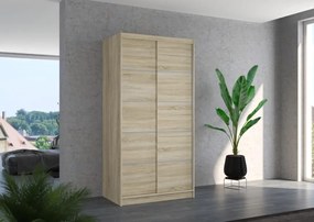 Šatní skříň s posuvnými dveřmi Riva - 100 cm Barva: dub Sonoma