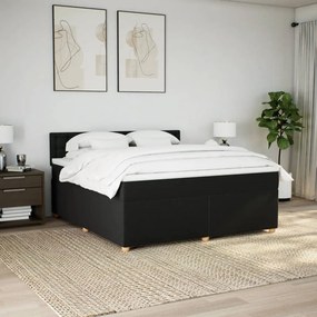 Box spring postel s matrací černá 180x200 cm textil 3286775