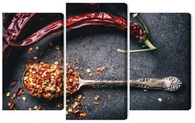 Vícedílný obraz Sušené Chilli Papričky Nedostatek Nedostatek Přírodní plátno 180x120