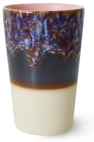 HK living Kameninový hrnek 70's Tea Mug Aurora 475 ml, fialová barva, modrá barva, krémová barva, keramika